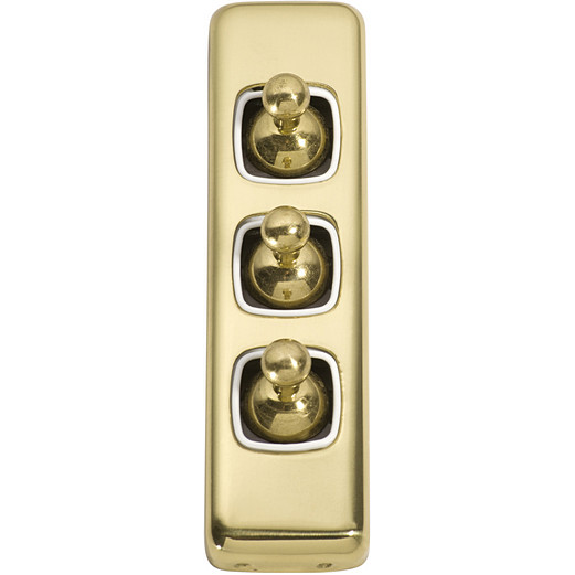 Light Switch, Flat Plate. Architrave 3 Gang Toggle | Elraco Distributors.