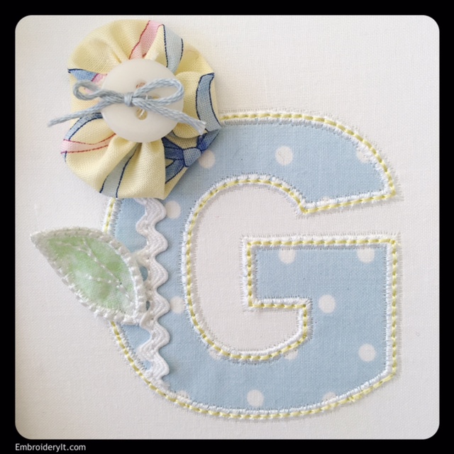 Rick Rack Letters F and G - Embroidery It
