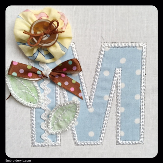 Free Machine Embroidery Design Last day for Rick Rack Letter M ...