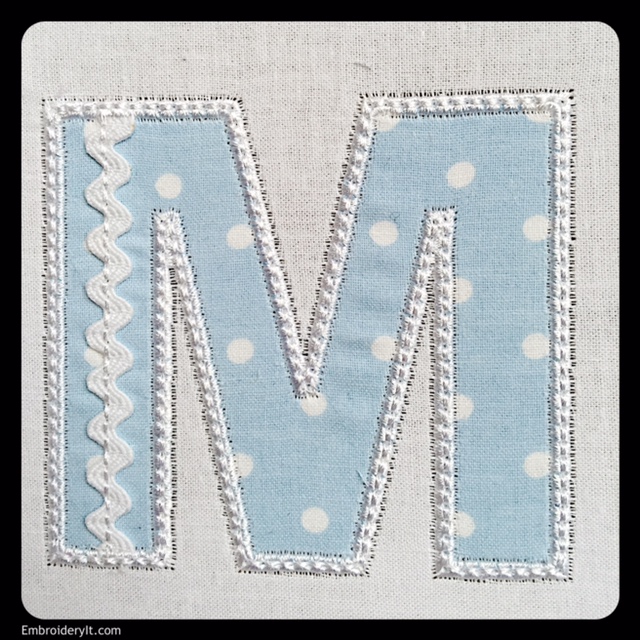 Free Machine Embroidery Design Last day for Rick Rack Letter M ...