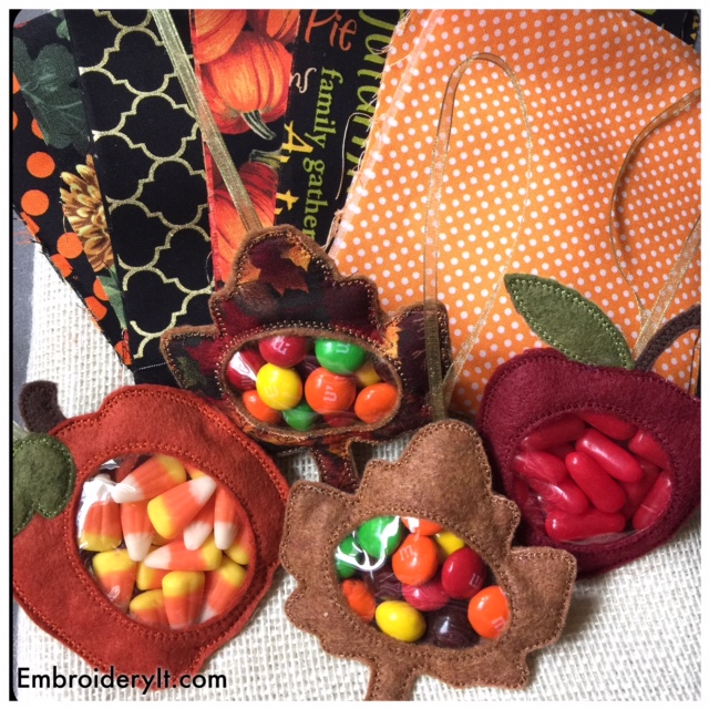 Fall Machine Embroidery Candy Holder Set - Embroidery It