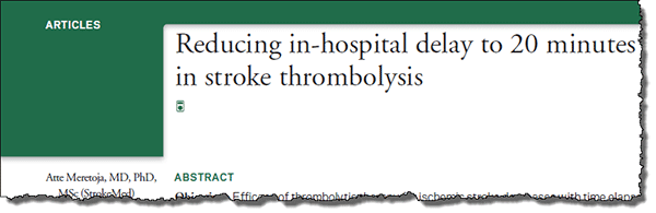 Reducing Door to tPA Time in Ischemic Stroke