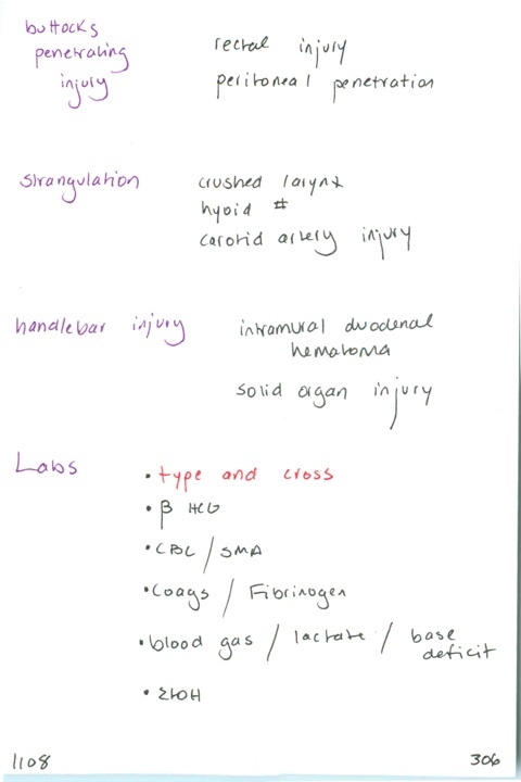 1108. Injuries associated with: buttocks penetrating injury ...