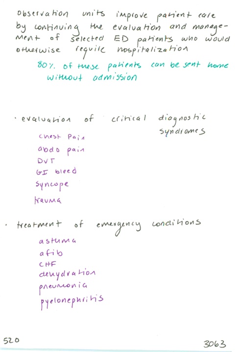 520. What is the purpose of observation units or clinical decision ...
