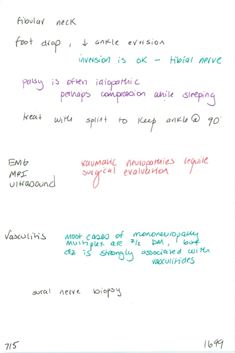 715. Common peroneal nerve is vulnerable where? Palsy signs, causes, Rx ...