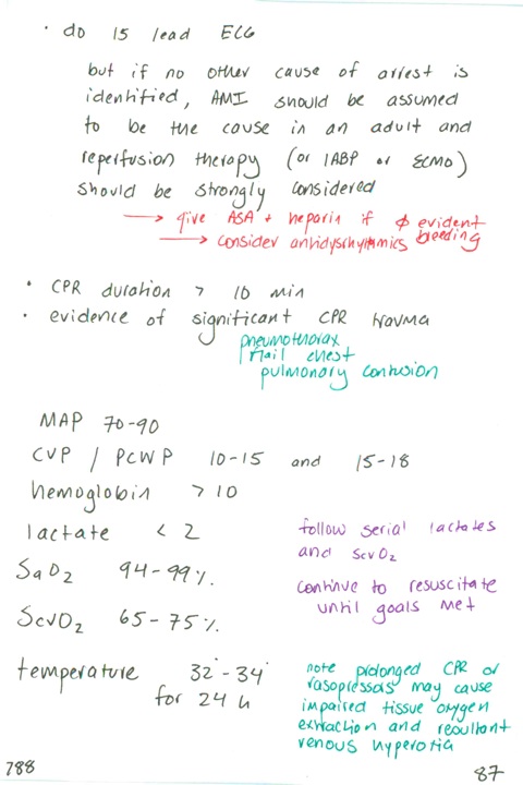 788. Immediate post ROSC management / Exclusion criteria for ...