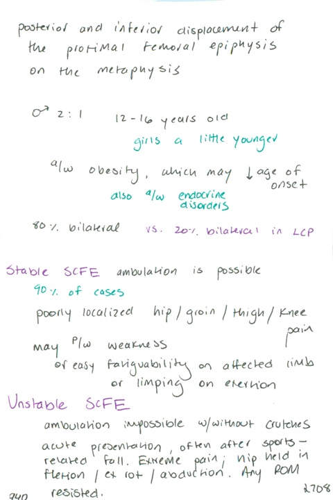 940. Slipped capital femoral epiphysis: define, RFs, bilateral? / Two ...