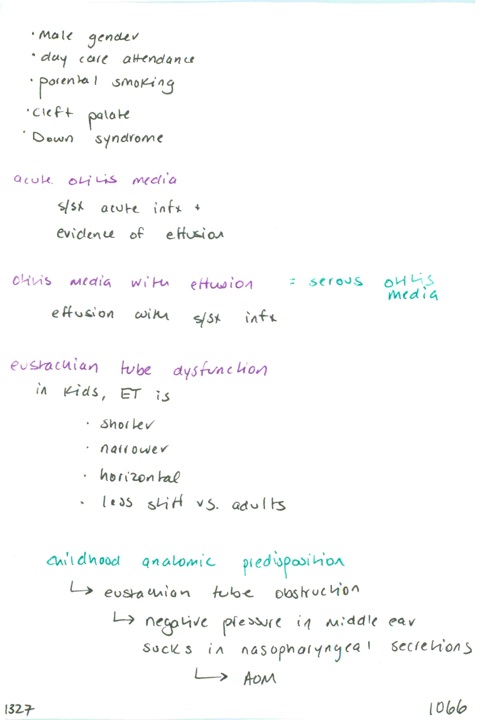 1327. Otitis media RFs // Define AOM and OME // Eustachian tube anatomy ...
