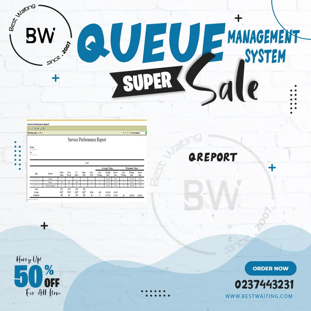 Q-Reporting Package - BESTwaiting | queue system egypt