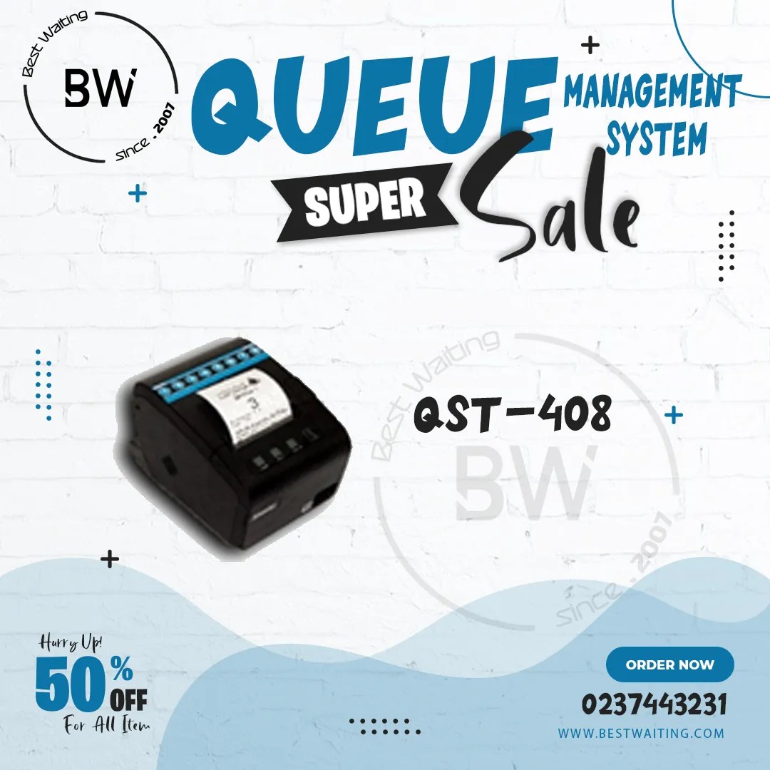 QST-408 Ticket Printer - BESTwaiting | queue system egypt