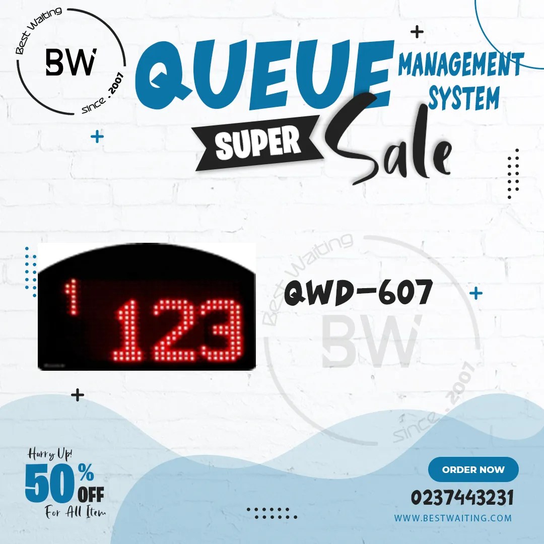 QWD-607 Waiting Area Matrix Display - BESTwaiting | queue system egypt