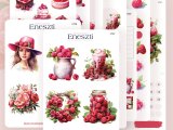 Ruby Raspberry Deco Journaling Stickers And Planners