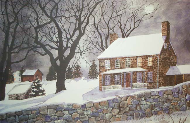 Arnold Farm at Night – Eric Mohn Watercolors