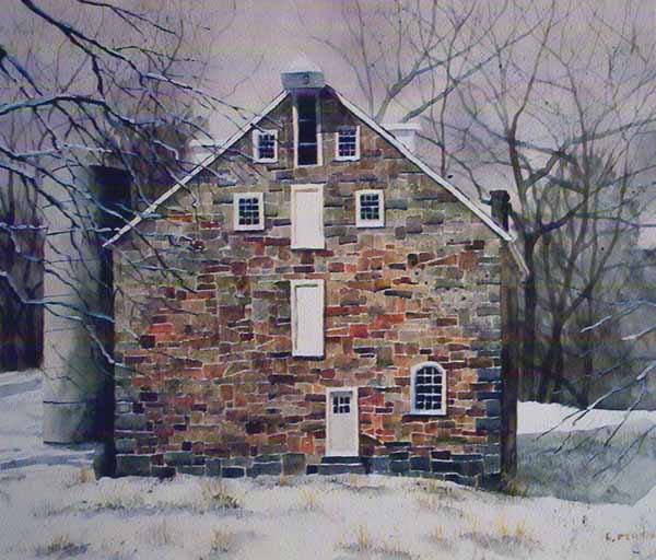 Mill at ‘Bird In Hand’ – Eric Mohn Watercolors