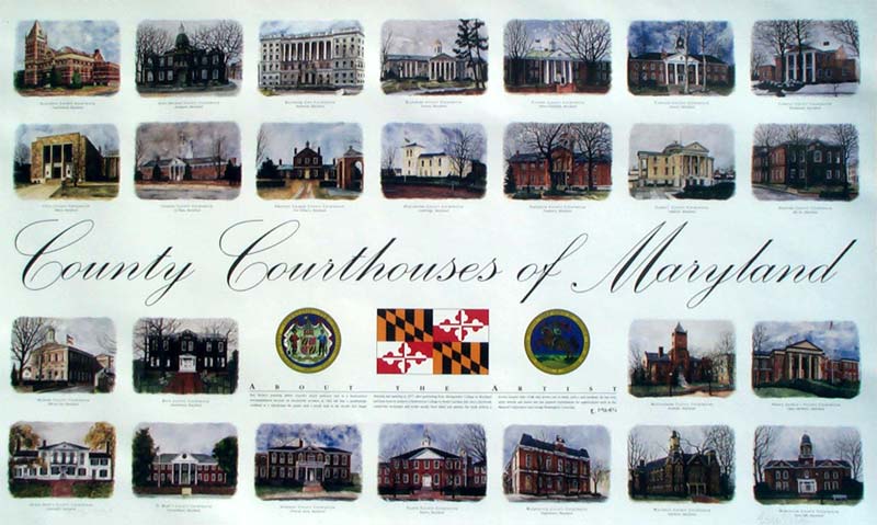 County Courthouses of Maryland – Eric Mohn Watercolors