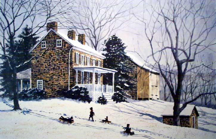 Sledding – Eric Mohn Watercolors