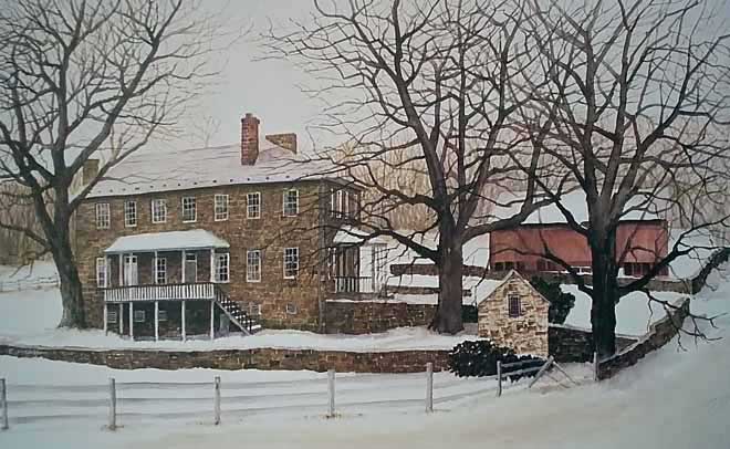 Arnold Farm In Snow – Eric Mohn Watercolors