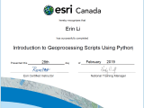 Geoprocessing Scripts Using Python Esri Course Mingke Erin Li