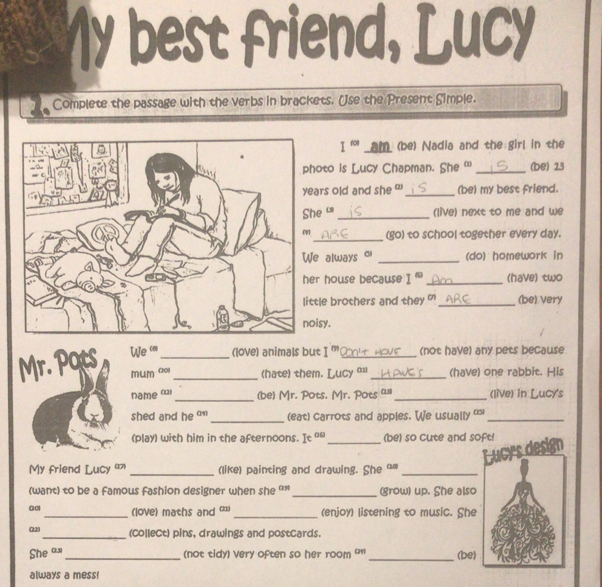 View 9 My Best Friend Lucy - Present Simple Resuelto