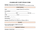 Free Client Intake Forms 35 Pdf Word