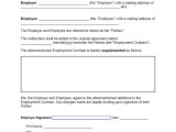 Free Employment Contract Addendum Template Pdf Word