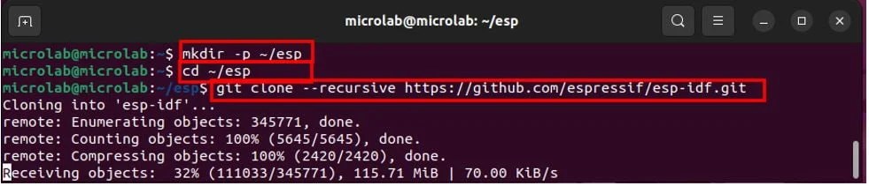 Install ESP32 ESP-IDF on Linux Ubuntu
