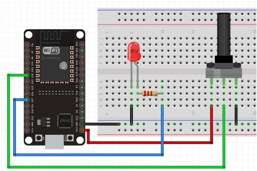 ESP32 PWM ESP-IDF LED Brightness Control Example