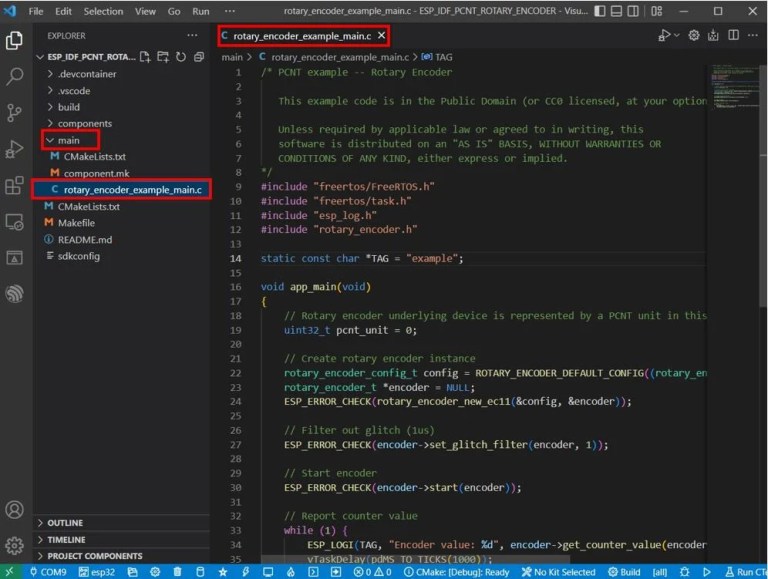 ESP32 Pulse Counter PCNT with ESP-IDF and Rotary Encoder Example