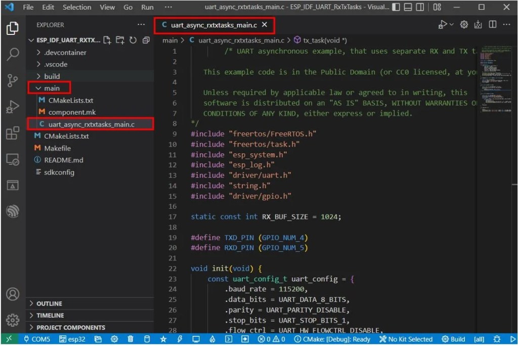 ESP32 UART Communication using ESP-IDF