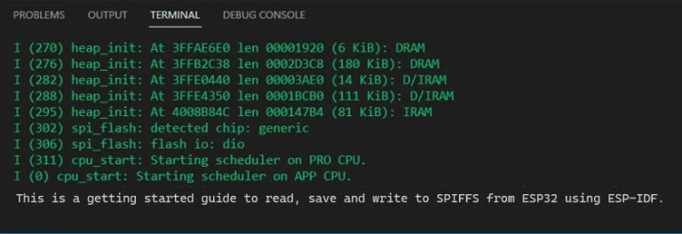 ESP32 SPIFFS using ESP-IDF - Read, Create and Write to Files