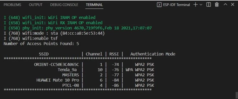 Scan Wi Fi Access Points Using Esp32 And Esp Idf