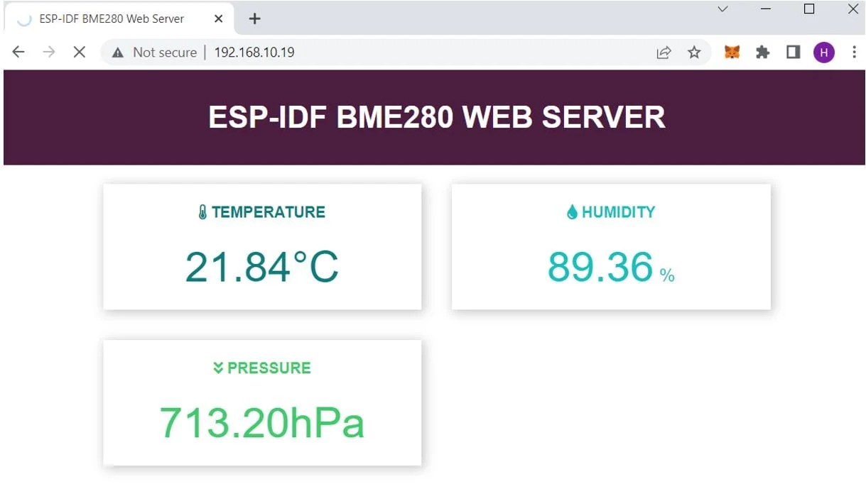 ESP32 BME280 Web Server ESP-IDF - ESP32 ESP-IDF