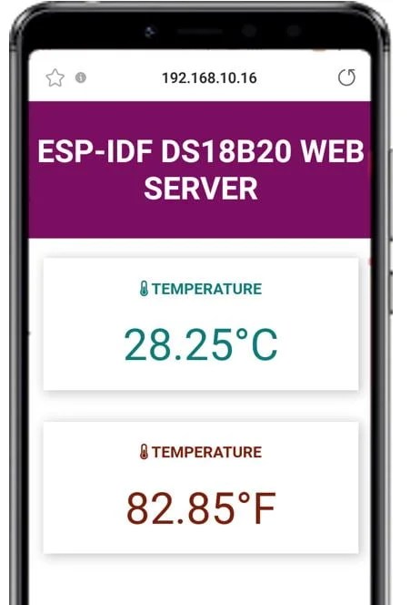 ESP32 DS18B20 Web Server ESP-IDF - ESP32 ESP-IDF