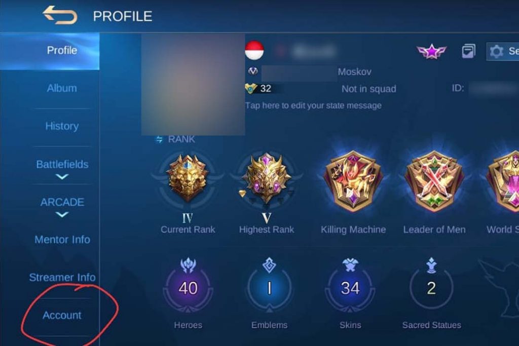 Cara Ganti Akun Mobile Legends - Esportsnesia