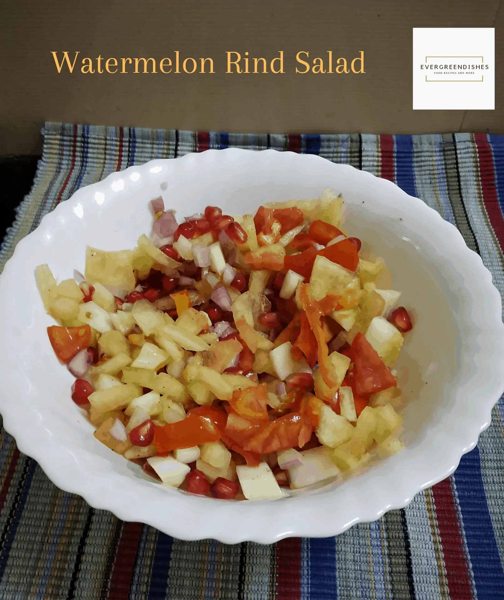 Watermelon Rind Salad - Ever Green Dishes