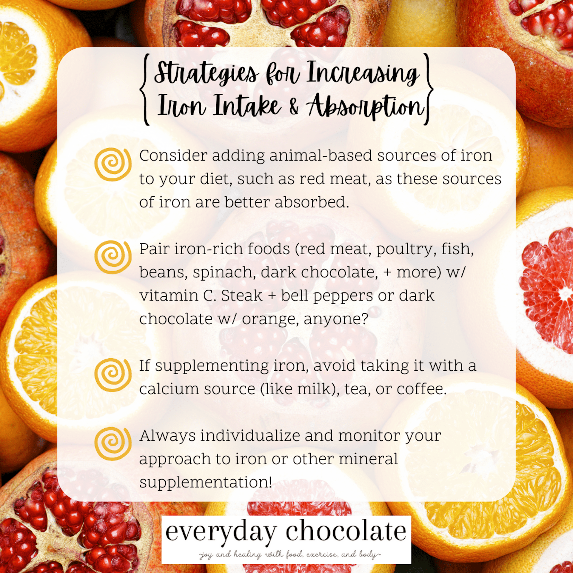 Ways to Increase Iron Intake + Absorption - Everyday Chocolate