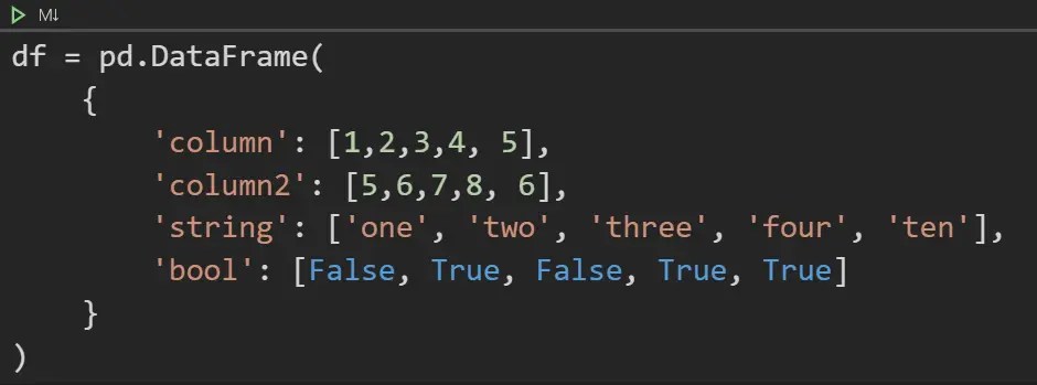 create dataframe table – EvidenceN