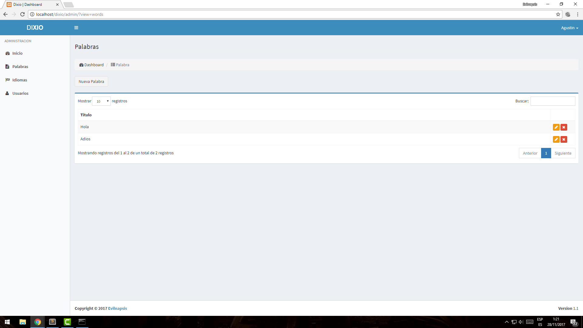 Dixio: Sistema de Diccionario Multi-lenguaje o multi-idioma – Evilnapsis