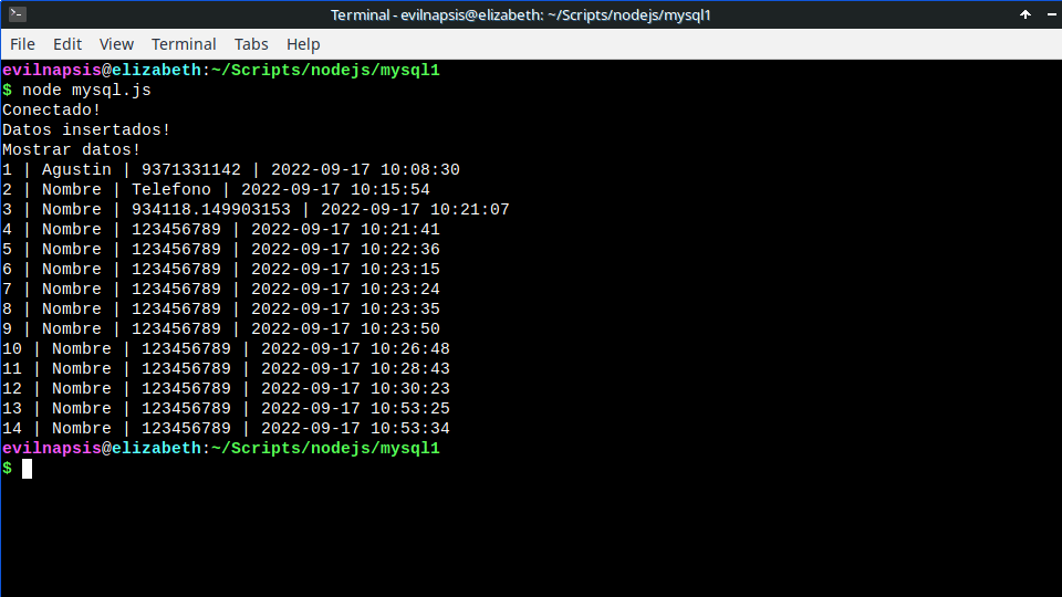Conectar NodeJS y MySQL 2022 – Evilnapsis