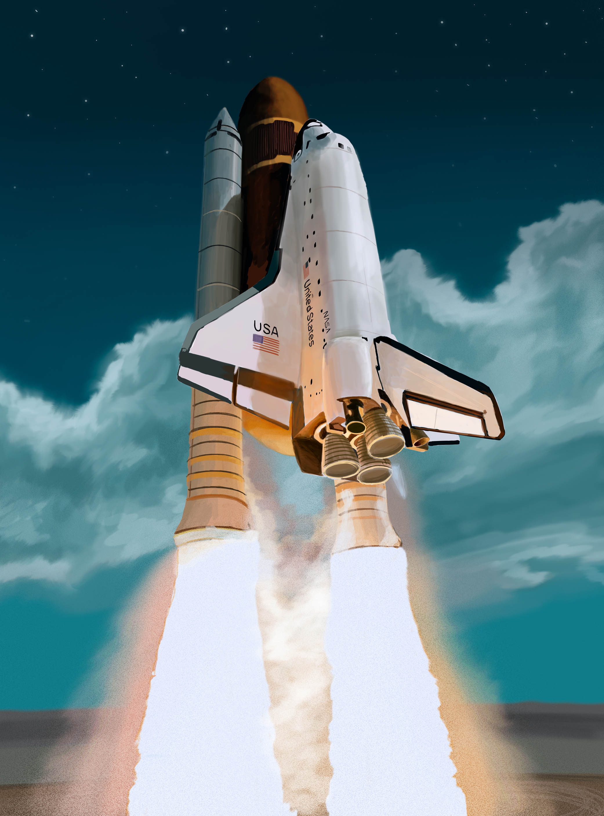 Space Shuttle Poster - Ewan Cunningham