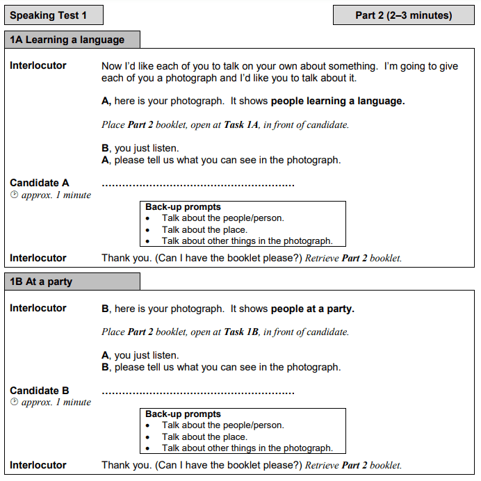 |EE-031b| B1: Preliminary – Speaking Exam [Part 2: Extended Turn ...