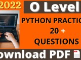 O Level Practical Questions Python Programming