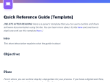 Quick Reference Guide Template Examples For Success