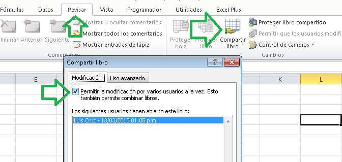 Compartir una hoja de Excel para poder ser modificada por varias ...