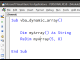 Vba Dynamic Array Redim Vba Tutorial