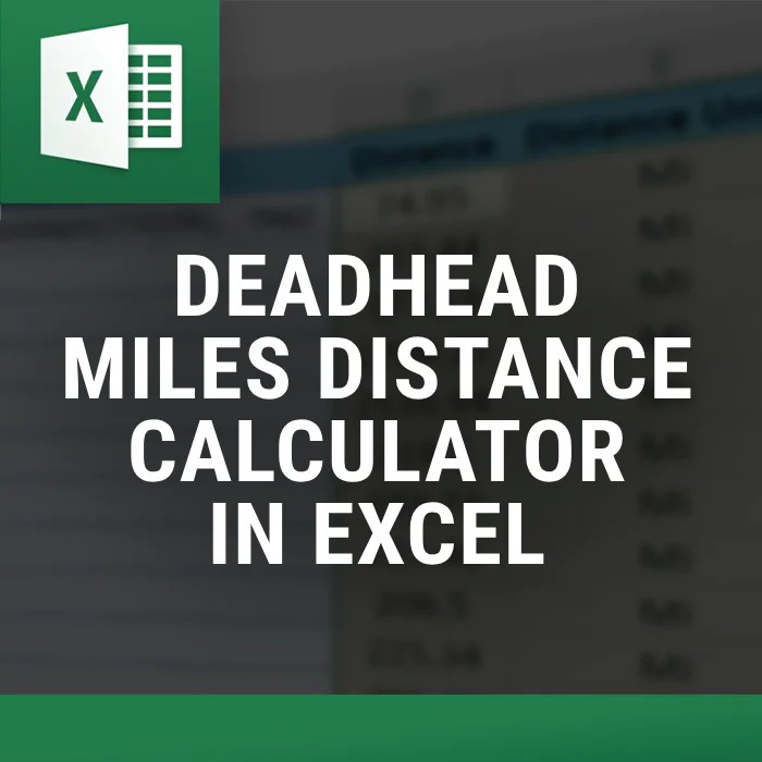 Excel Distance Calculator With Empty Miles Excel Distance Calculators
