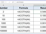 How To Use Acoth Function Excelnotes