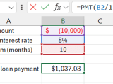 Pmt Function For Calculating Annuity Loan Payments In Excel