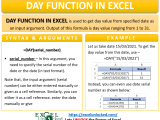 Day Function In Excel Get Day Value From Date Excel Unlocked
