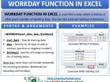 Workday Function In Excel Find Date After Date Excel Unlocked